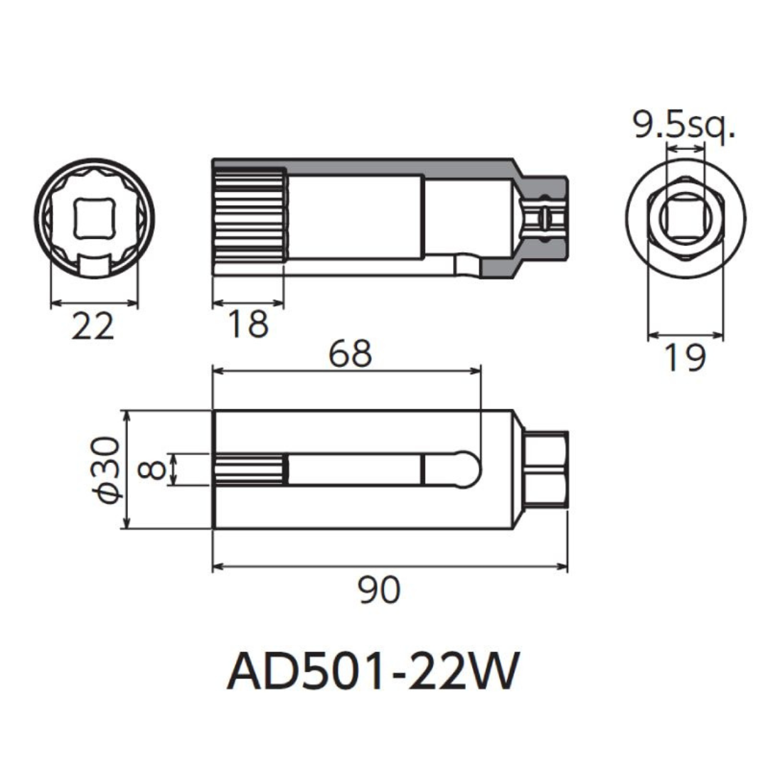 KTC O2センサソケット AD501-22W 京都機械工具 | 工具の通販 FINE PIECE デリバリー｜自動車の整備機器・用品・システムがネットでお得に仕入れできる業者向け卸売サイト ...